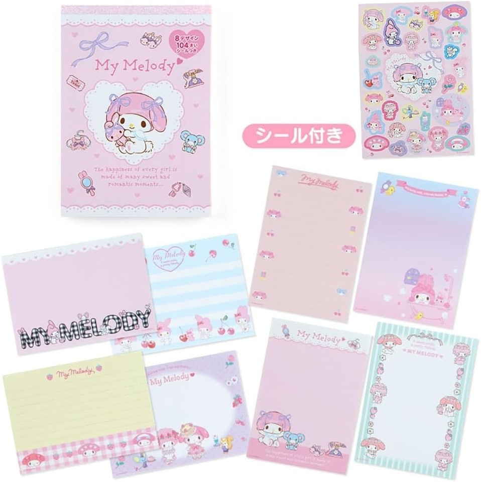 Sanrio 016951 My Melody 8 Sheets Design Memo Free Standard Shipping | eBay