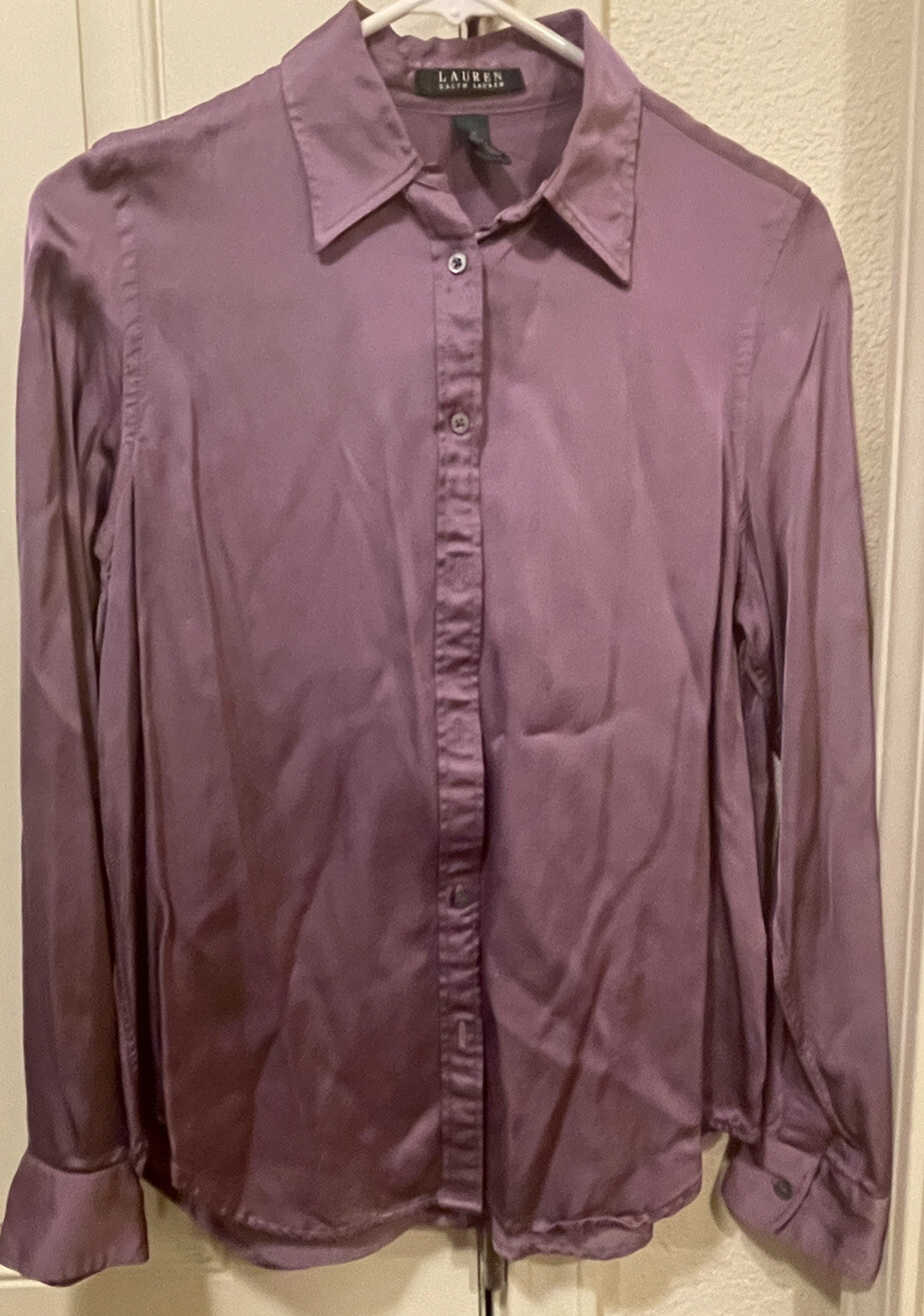 Lauren Ralph Lauren Women’s purple Button Up Blouse S… - Gem