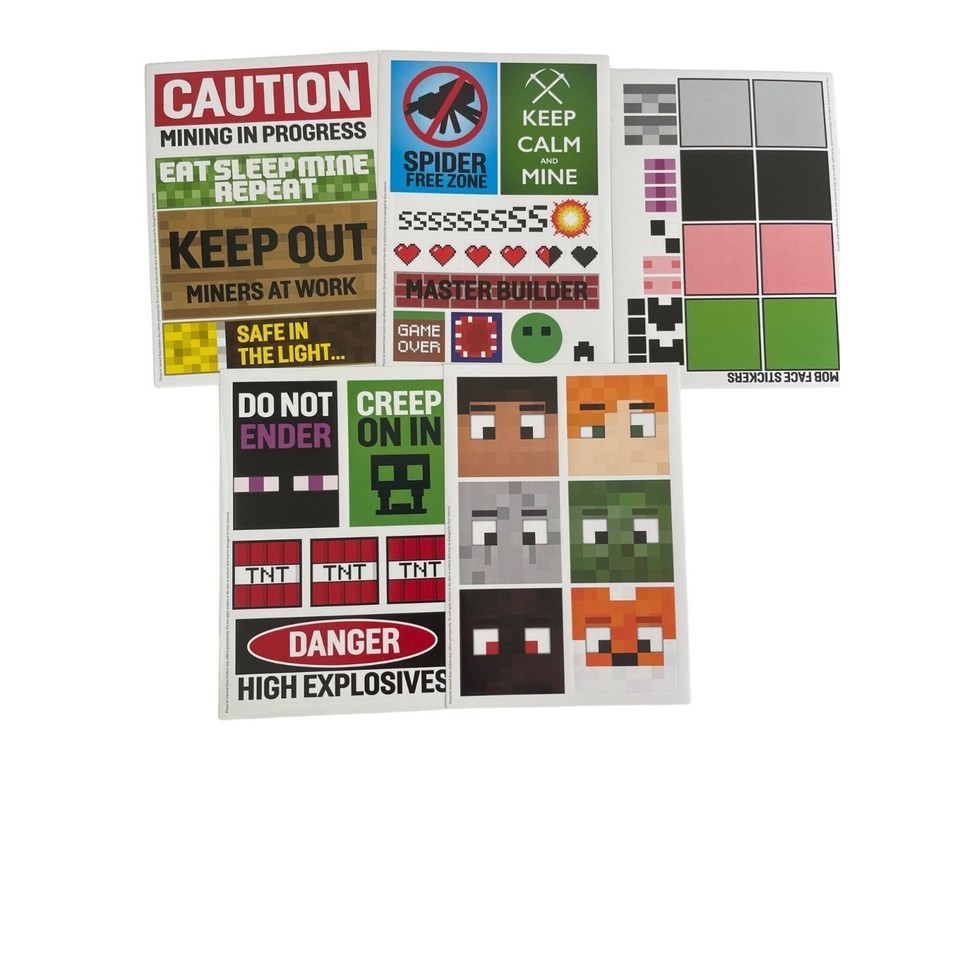 Minecraft Mineworld Building Handbooks 5 Sticker Sheets Original ...