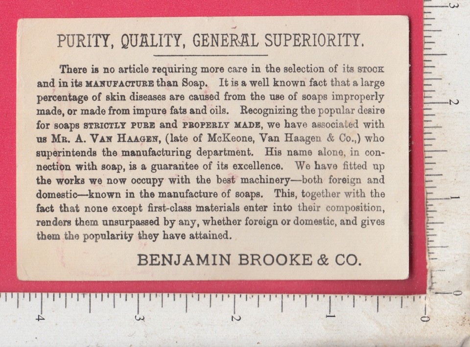 B573 Benjamin Brooke Van Haagen Soap trade card Philadelphia, PA dog love letter | eBay
