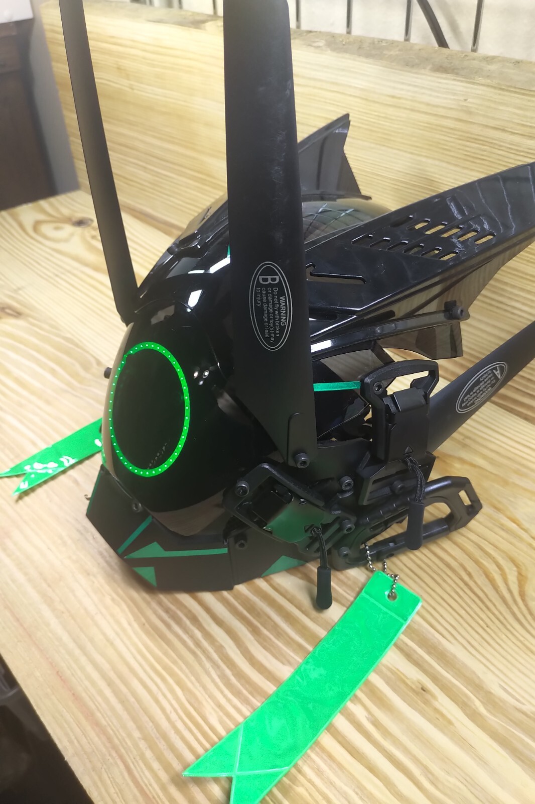 Futuristic Tech-wear Cyberpunk Mask Helmet Green LED … - Gem