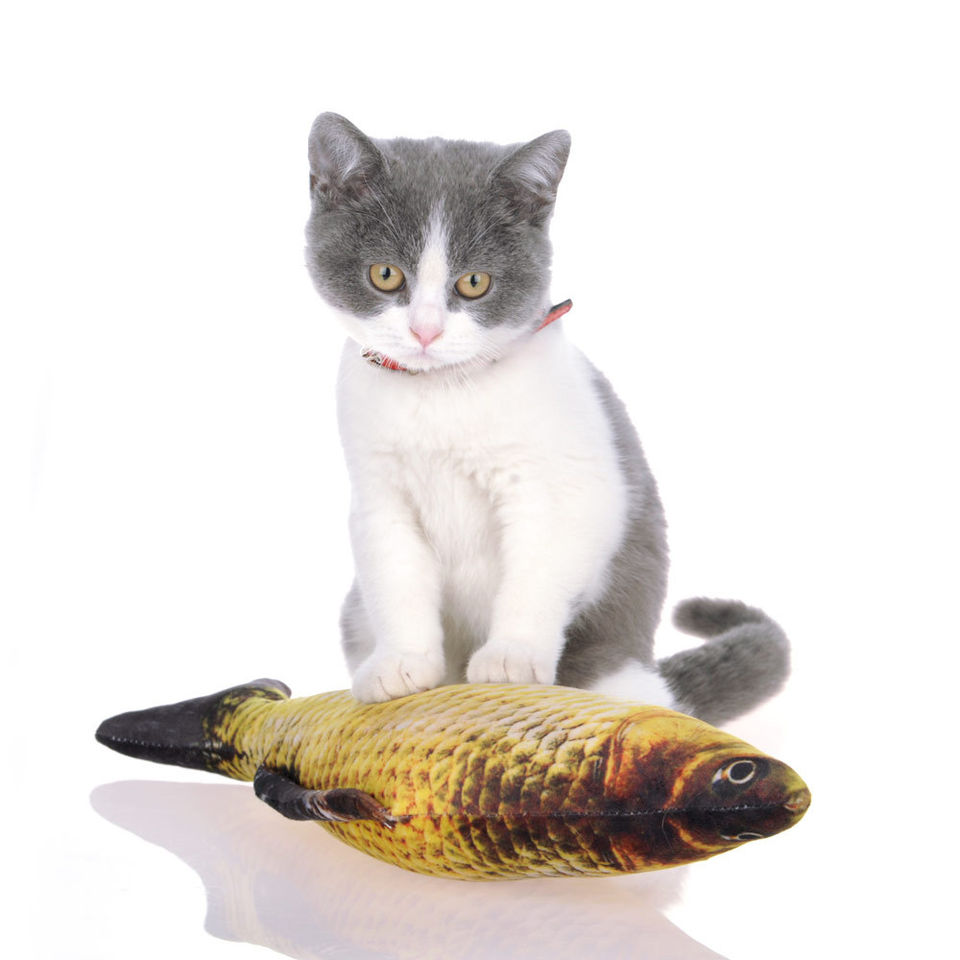 20cm Cat Favor Fish Toy Stuffed Fish Shape Cat Scratch Board Scratching ...