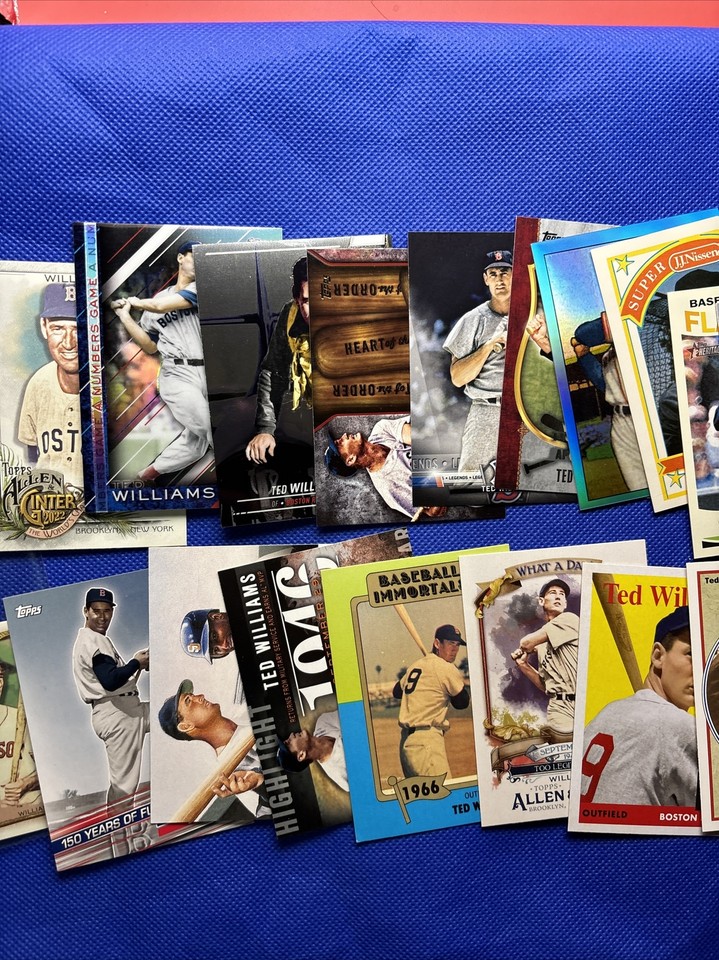 Lot (25) Ted Williams Baseball Cards Inserts Base No Duplicates Prizm ...