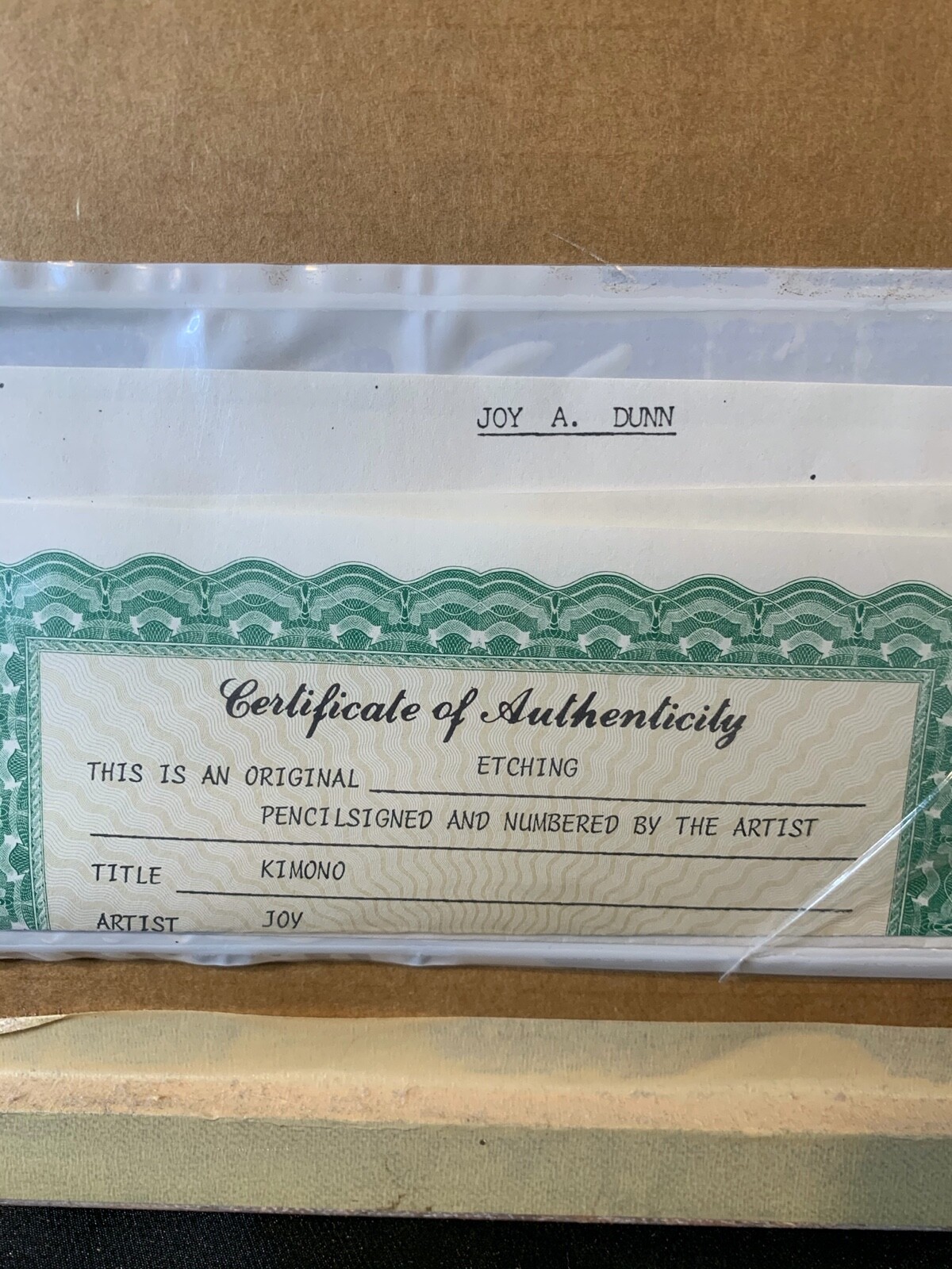 Joy Dunn Etching Very RARE "Kimono" signed 79/500 With Cert 3848 | eBay