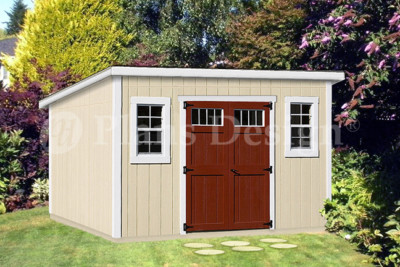 Modern Roof Style, 8' x 14' Deluxe Shed Plans, #D0814M, Material List ...