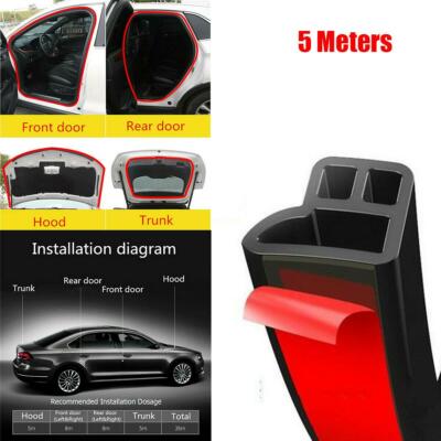 5M L-Shape Moulding Trim Rubber Sealing Strip Car Door Edge ...