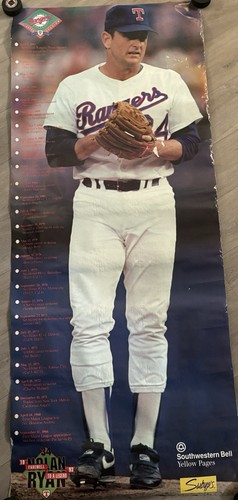Nolan Ryan Vintage 1993 Texas Rangers Growth Chart Poster | eBay
