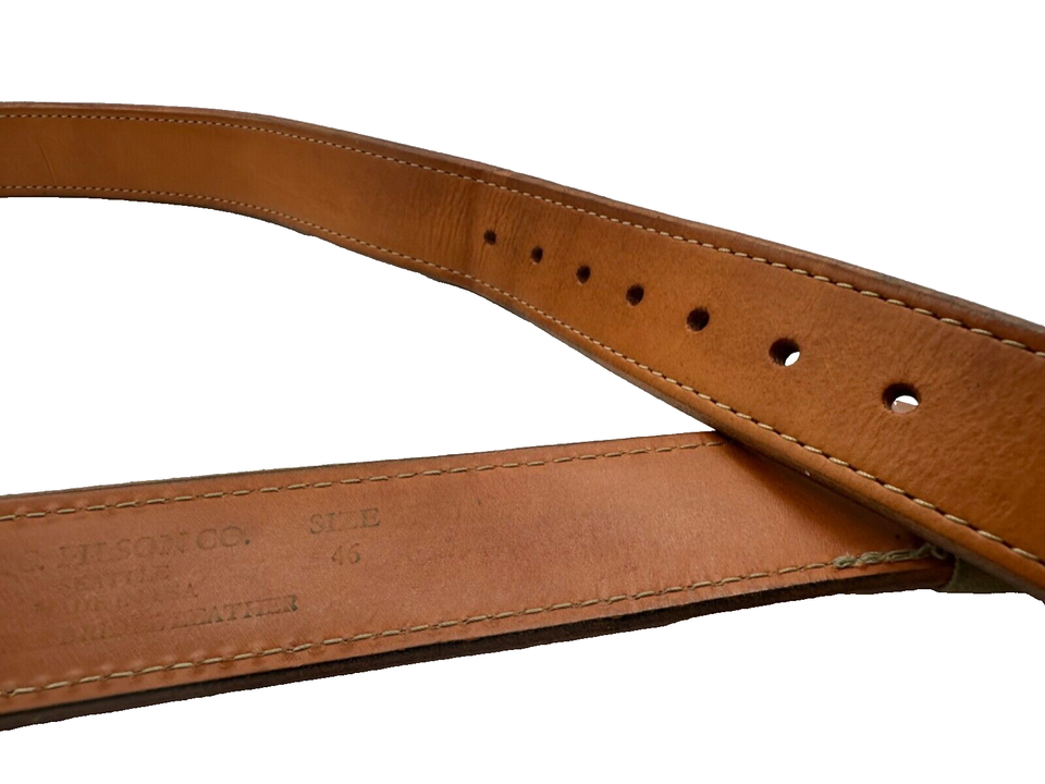 Filson Natural Tan Genuine Double Leather Waxed Tin Cloth Belt Bronze ...