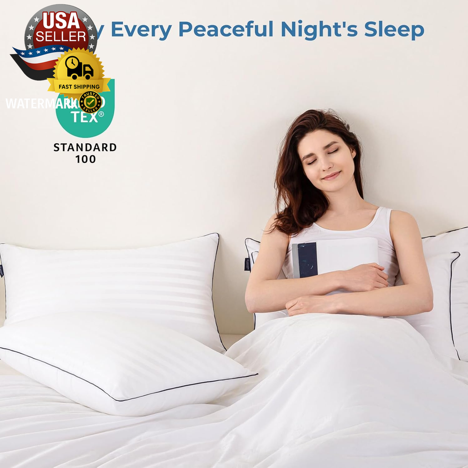 Pillows Standard Size Set of 4 - Bed Pillows for Sleeping 4 Pack ...