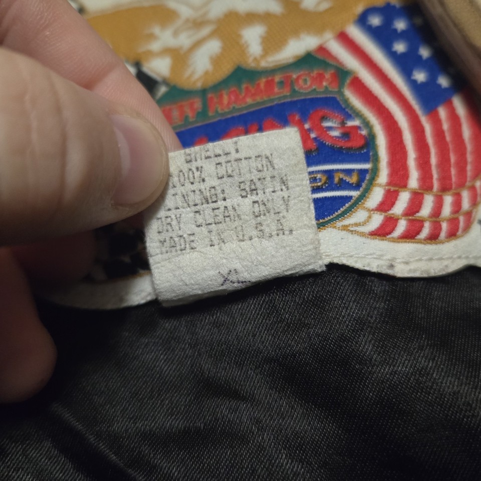 Vintage Nascar Racing Miller Lite Beer Promo Jeff Hamilton Jacket Size ...