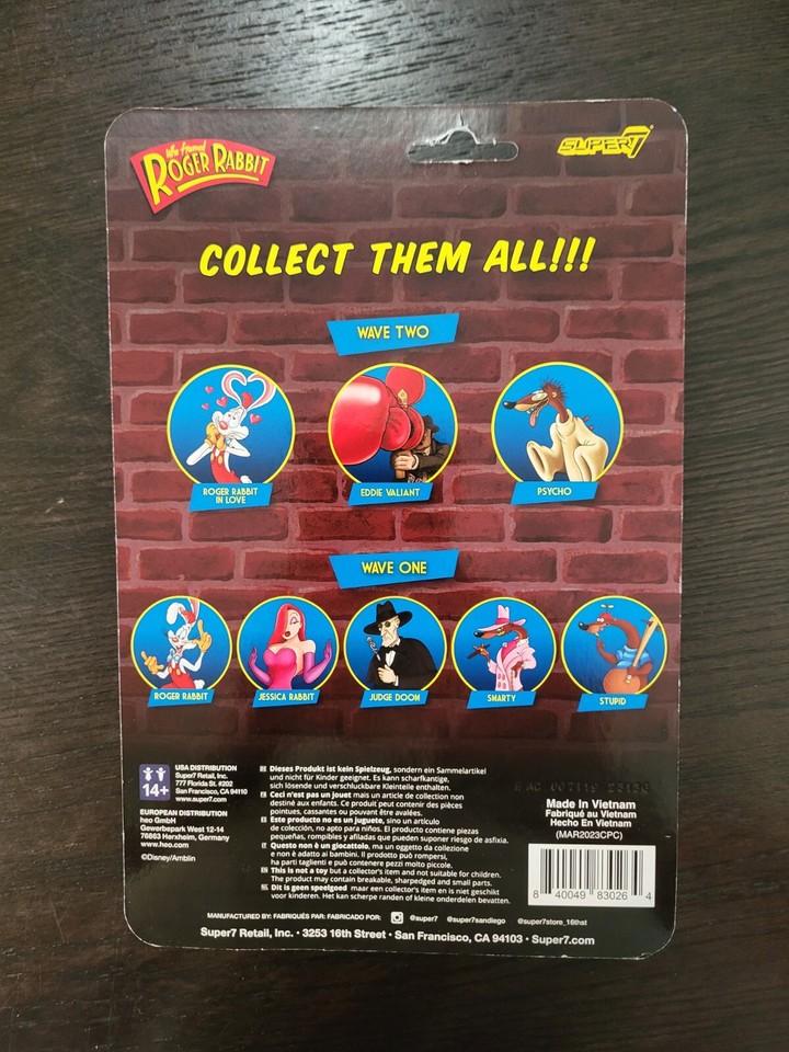 Psycho 3.75" WHO FRAMED Roger Rabbit ReAction Super 7 MOC NEW | eBay