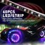 15.5" LED Wheel Ring Rim Lights RGB Color Chasing Brake & Turn Signal ...
