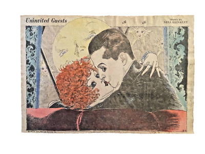 1925 COLOR ILLUSTRATION COMIC CARTOON GIRL ART NELL BRINKLEY LOVERS ...