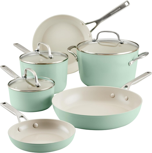 Hard Anodized Ceramic 9-Piece Nonstick Cookware Set – Includes Fry Pans ...