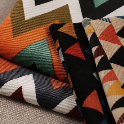 Geometric Triangles Print Corduroy Fabric Cloth Dress Clothes Sewing ...