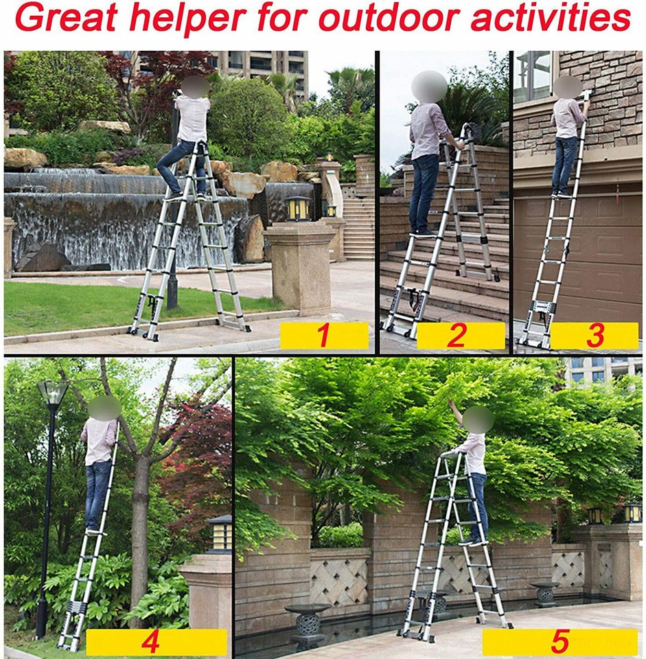 Telescoping Ladder 16ft 12ft 10ft Folding Ladder Multi-Purpose ...
