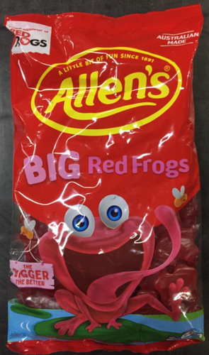 ALLENS RED FROGS LOLLIES BULK BAG 1.3kg RASPBERRY FLAVOURED ...