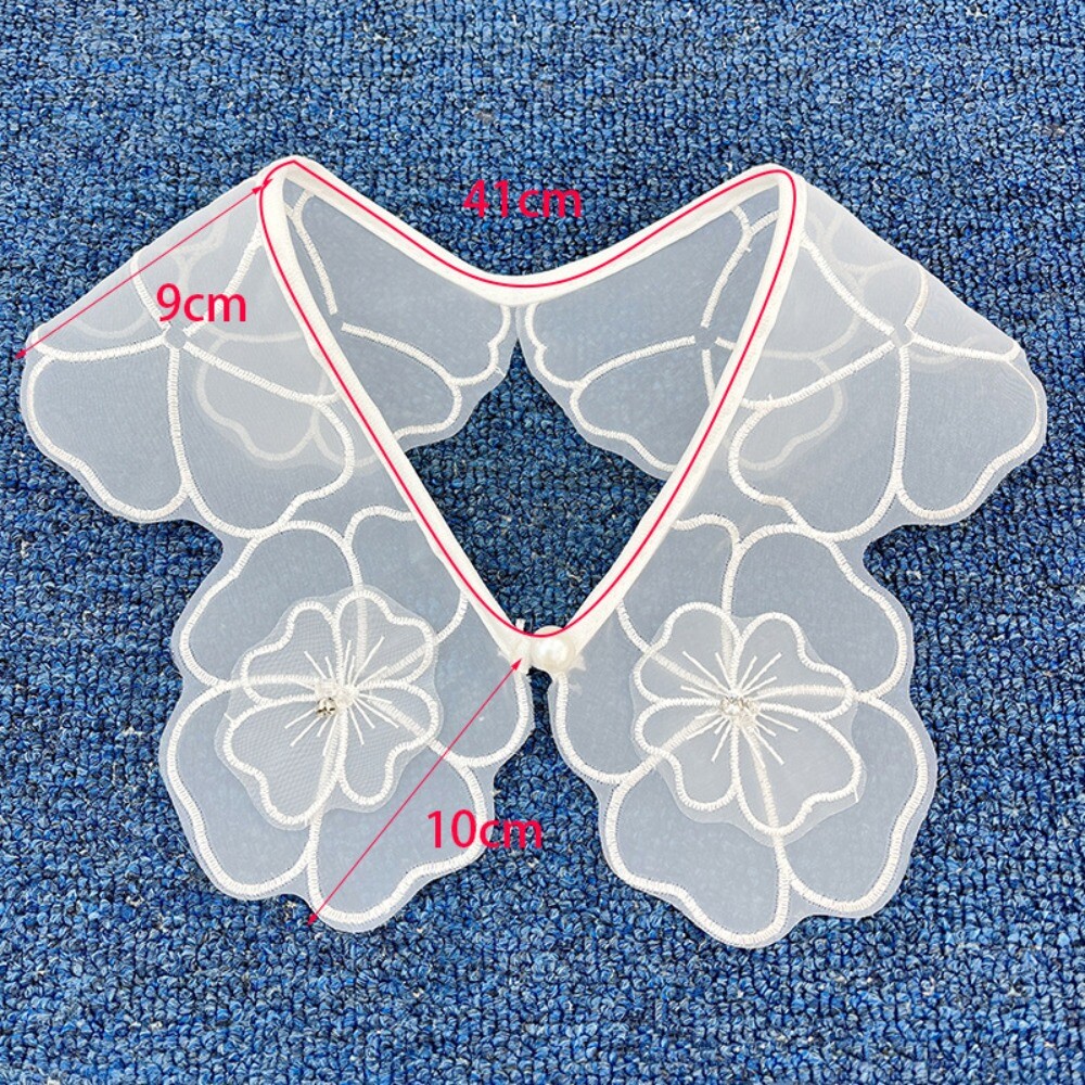 Lace Up Shawl Women's Lace Collar Organza Embroidery Cloak Fake False ...