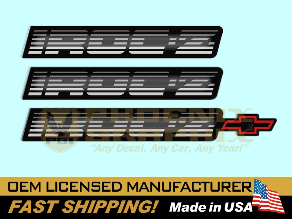 1988 1989 1990 IROC-Z Z28 Rocker Panel Fender & Rear Bumper Emblems Kit ...