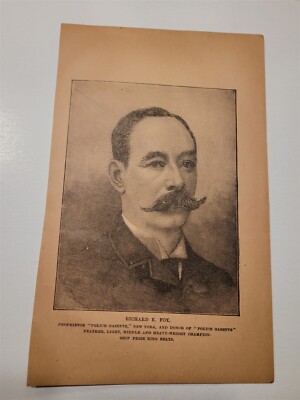 Richard K. Fox 1894 Boxing Champions Police Gazette Illustration VERY ...