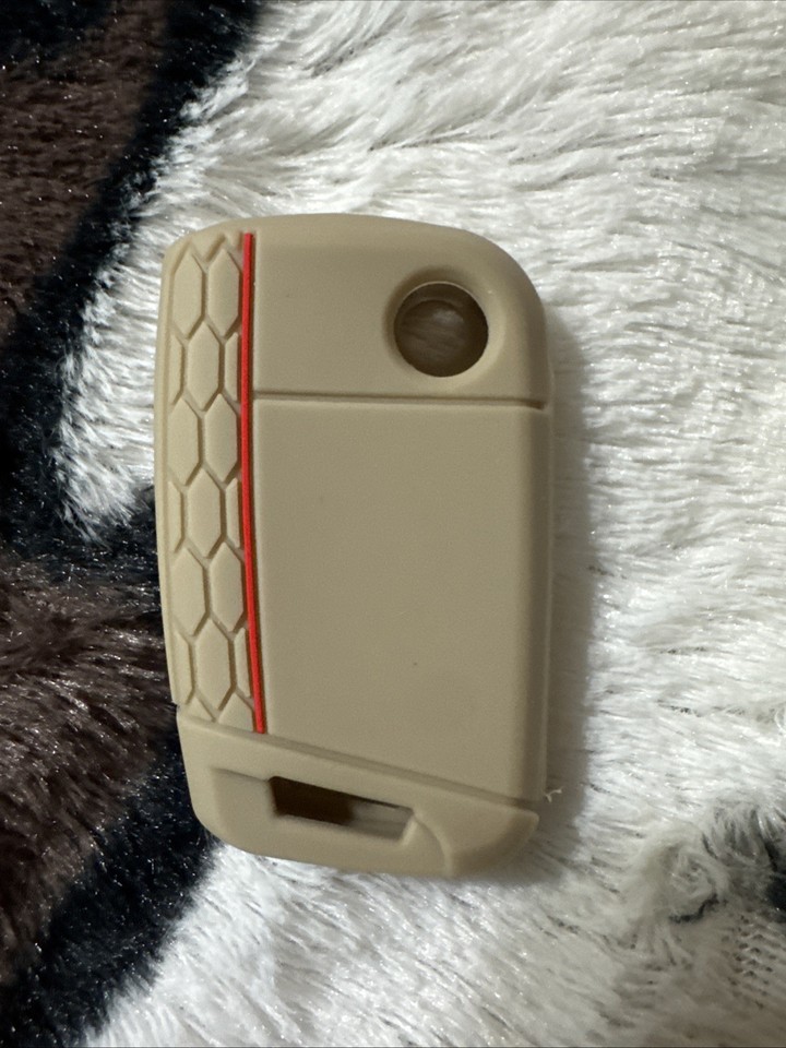 2-pcs Silicone Smart Key Fob Covers for VW Golf 7 Black and Tan Remote ...