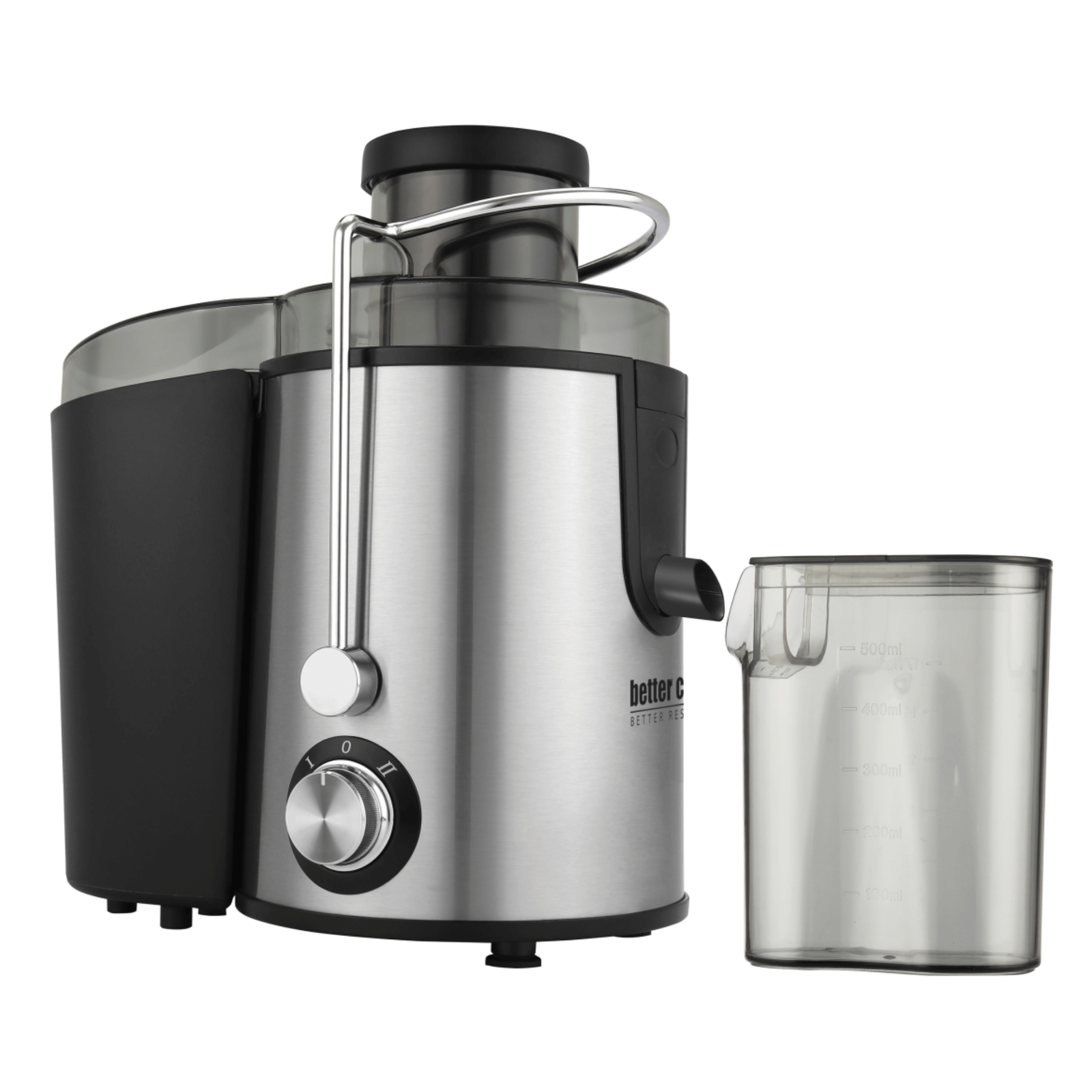 Better Chef 400W Large Feed Juice Extractor w Pulp and Juice Containers ...