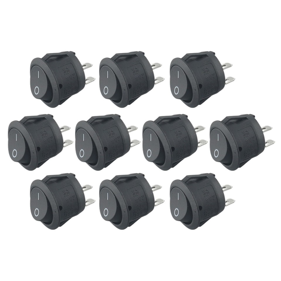 10PCS 12v Round Rocker Switch ON/OFF 2Pin SPST Camper Van Car Dash Boat ...