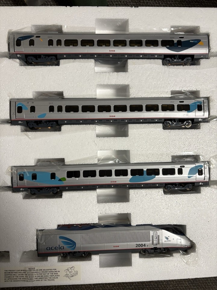 Bachmann Spectrum HO Scale Amtrak Acela Train Set R2R #01202 - New ...