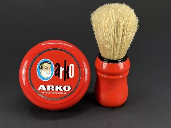 ARKO Shaving Cream Soap tub & Brush By Omega Set Gift Man Holiday ...