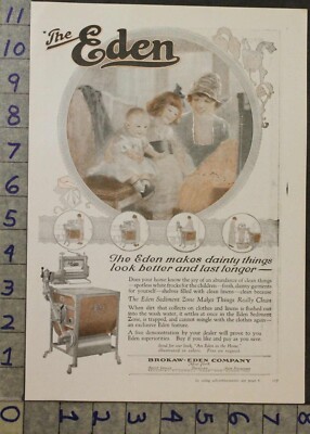 1920 BROKAW-EDEN LAUNDRY WASHING MACHINE CLOTHES HOME HOUSEHOLD DECOR ...