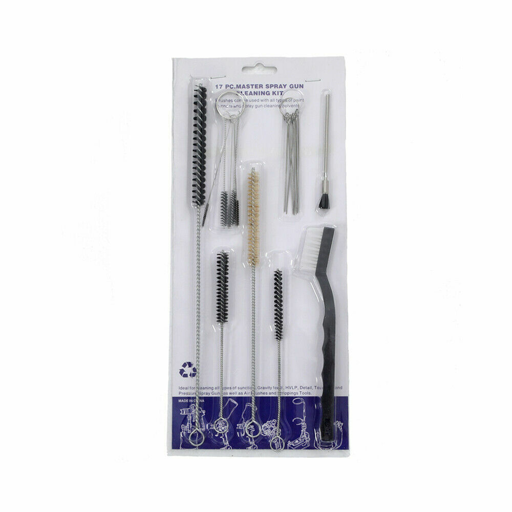 UK 21Pcs Cleaning Brush Kit Cleaner Set Airbrush Paint Spray Gun Nozzle ...