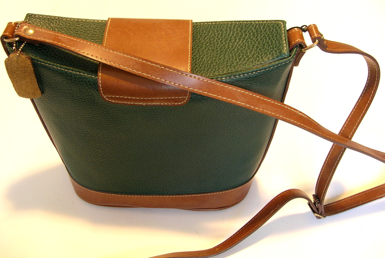 Rachelle Collection Purse Green and Brown Bucket Bag | eBay