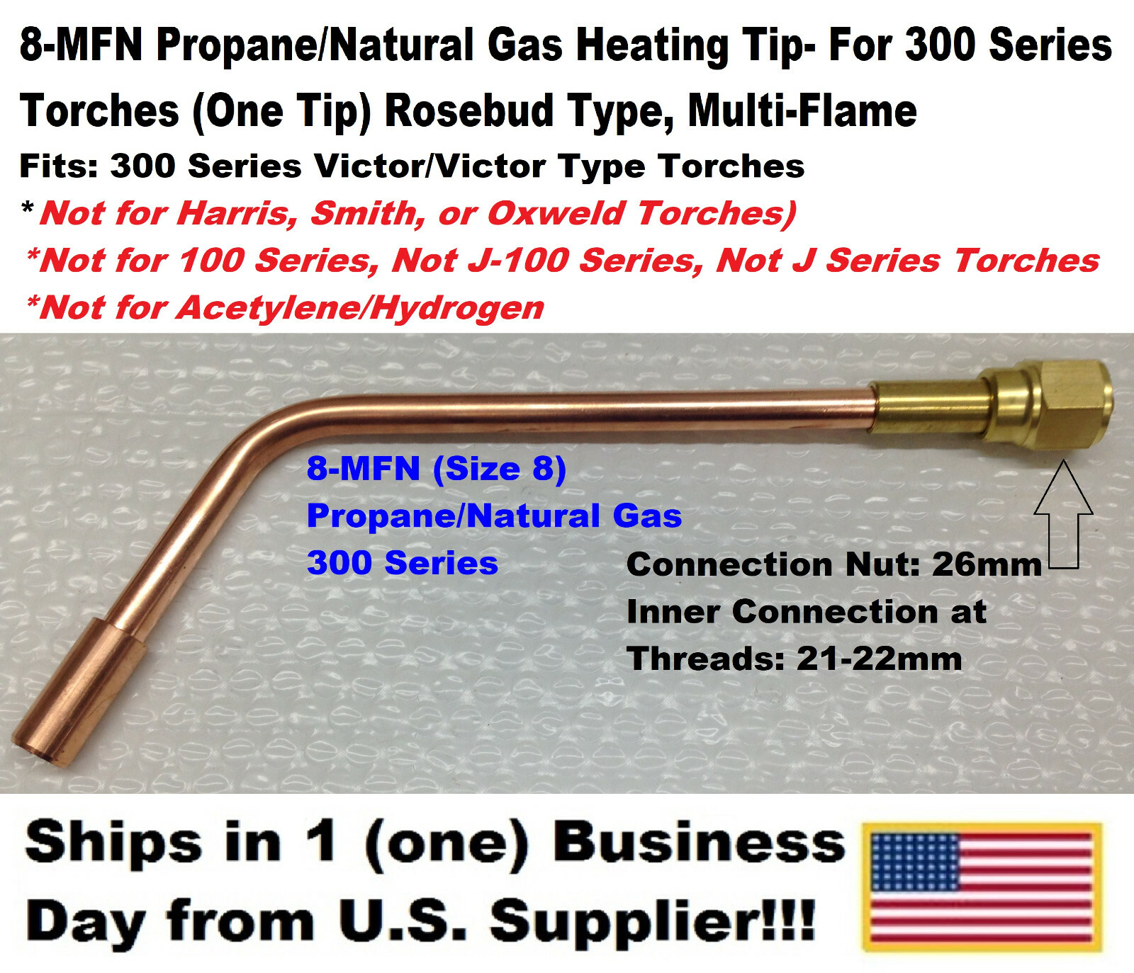 8-MFN Propane/Natural Gas Heating Tip-1 Tip-300 Series for Victor Type ...