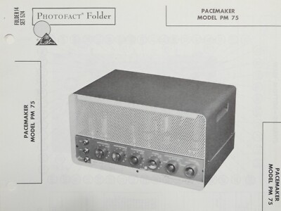 Original Sams Photofact Manual PACEMAKER PM 75 (524) | eBay
