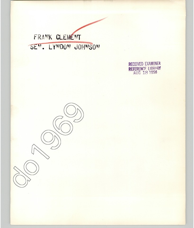 Tennessee Keynoter FRANK CLEMENT Speaks w/ Sen LYNDON JOHNSON 1956 ...