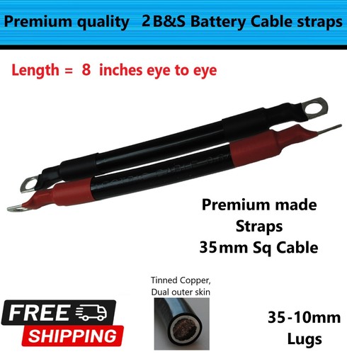 19CM 12v Battery Parallel Connector Lead Wire 100 Amp Cable & lugs,red ...