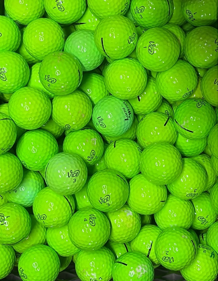 50 x VICE PRO MIX NEON GREEN GOLF BALLS - CLEAN PRACTICE GRADE | eBay UK