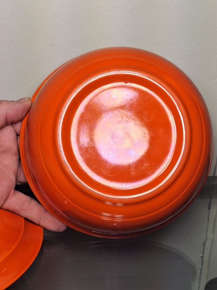 Vintage FIESTA FIESTAWARE Red Orange Lidded Covered CASSEROLE DISH ...
