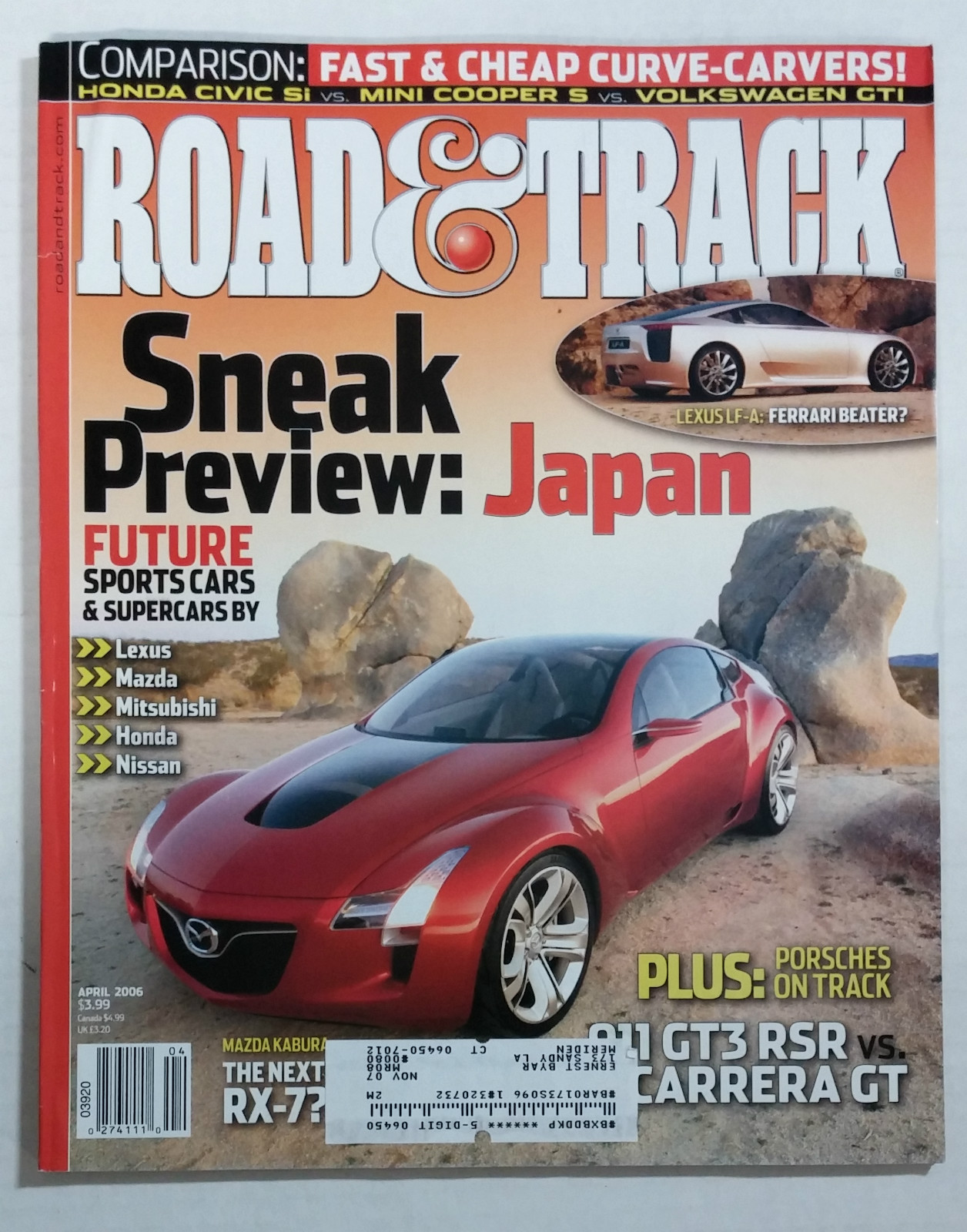 ROAD & TRACK CAR MAGAZINE 2006 APRIL MAZDA RX7 LEXUS LF-A 911 GT3 | eBay
