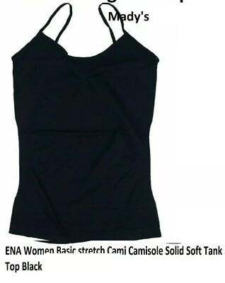 ENA Basic Tanks Strap Camis Solid Stretch Tops Women Sleeveless Size ...