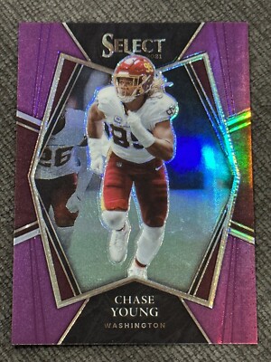 2021 Panini Select Purple Prizm Chase Young #134 Washington Football #d ...