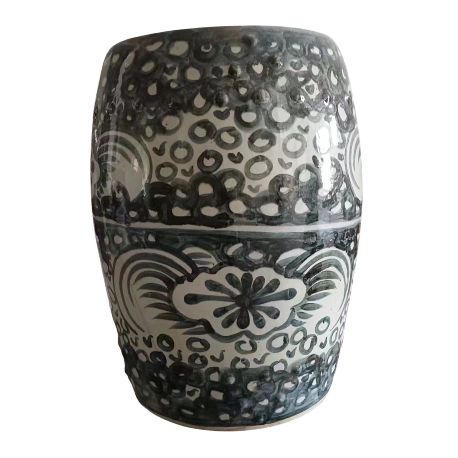 Indigo Sea Flower Garden Stool | eBay