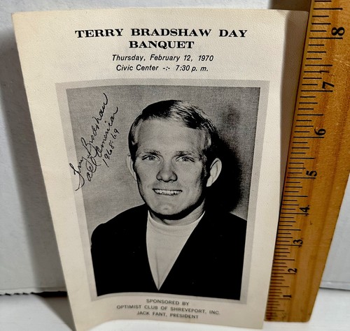 2 TERRY BRADSHAW DAY BANQUET Thursday, February 12, 1970 (SIGNED ...