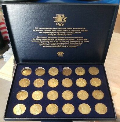 1984 Los Angeles Olympics RTD Transit Fare Token Set 24 Tokens Coins ...