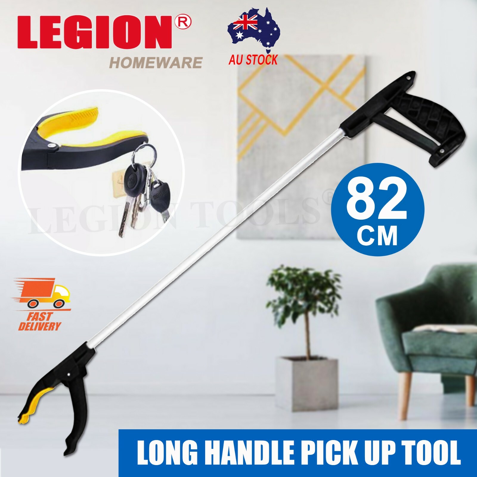 82cm Megnatic Aluminium Pick Up Tool Reacher Grabber Extend Hand Picker ...