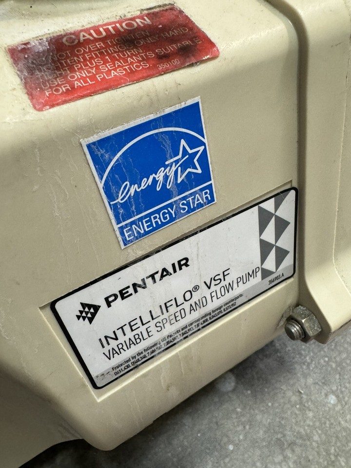 Pentair IntelliFlo VSF 011056 3HP Variable Speed Pool Pump 788379861506 ...