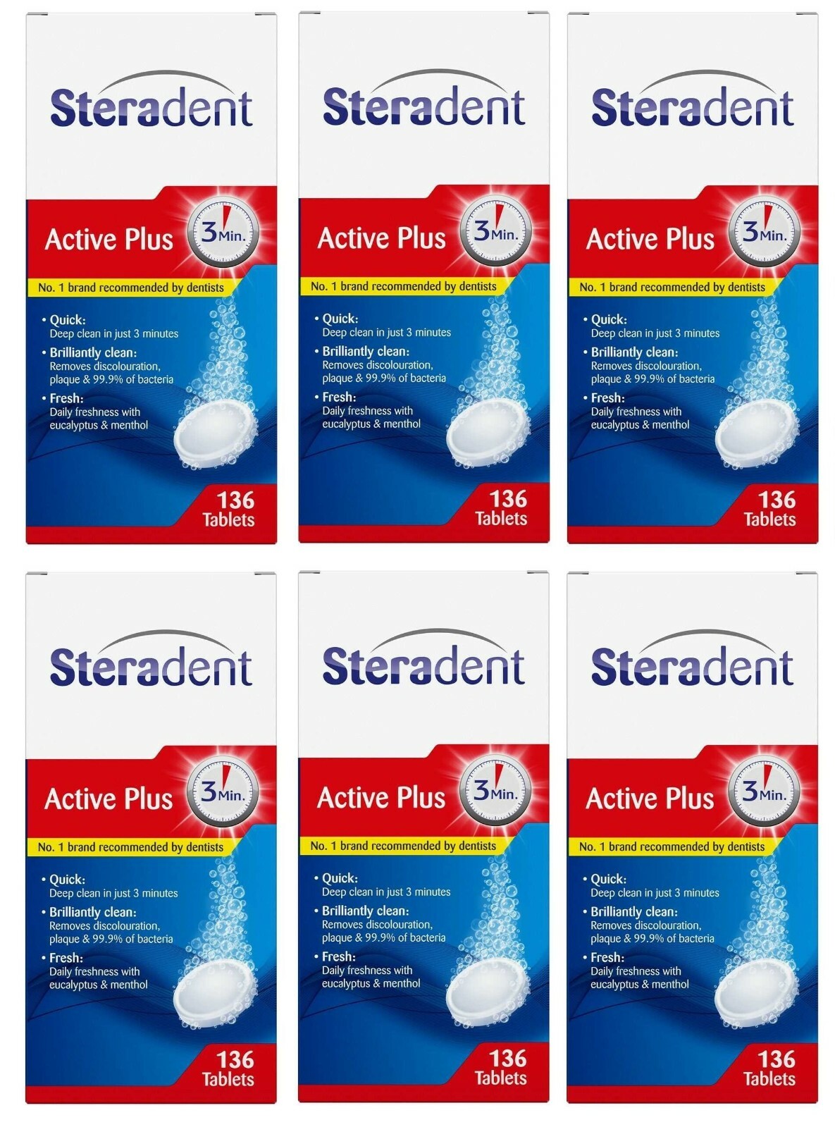 Steradent Active Plus Denture Cleaning 136 Tablets | eBay UK