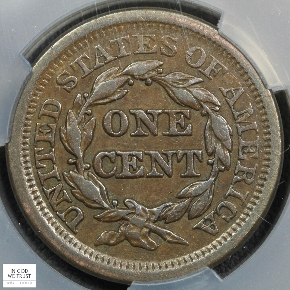 1851 Braided Hair Copper Large Cent 1C CACG XF Details CAC - Cleaned | eBay