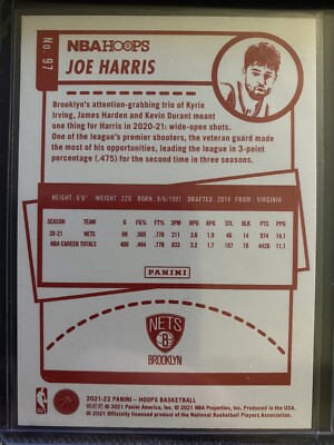 2021-22 NBA HOOPS joe harris nets red back SP card #97 | eBay