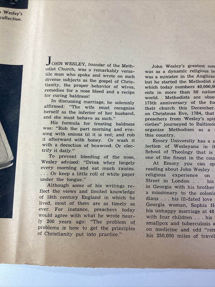 Atlanta GA Print Article 1959 AJC Emory John Wesley Marcia Tuttle ...